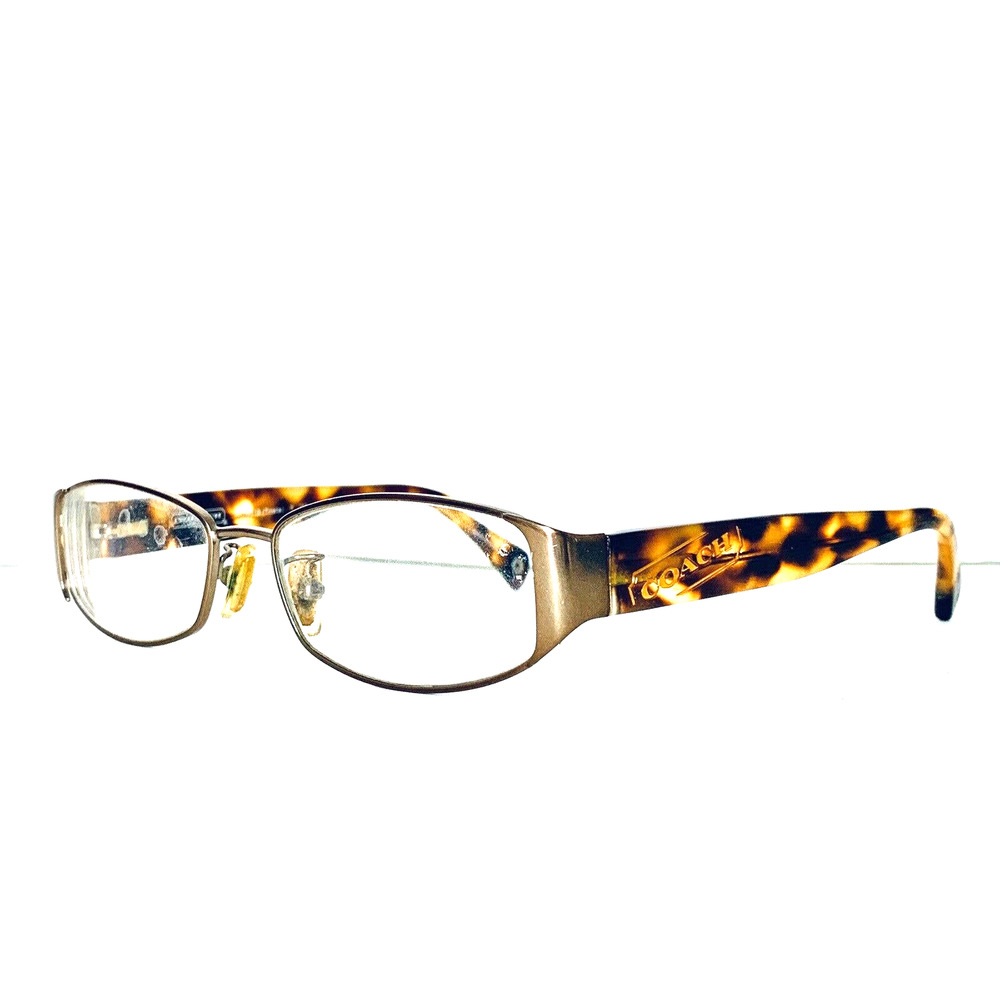 Coach Gold Rectangular Frame Glasses - Gem